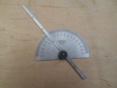 Vintage L.S. Starrett No. 493 Protractor and Depth Gage, 6" | eBay