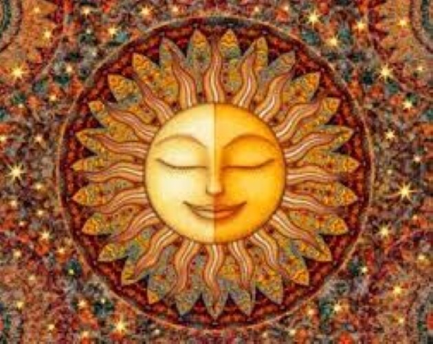 Fancy Sun Design Modern Deco Stars Browns Yellows Shine Smile Picture ...