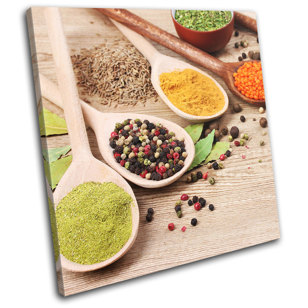 Indian Spices Cooking Spicy Food Kitchen SINGLE CANVAS WALL ART Picture ...