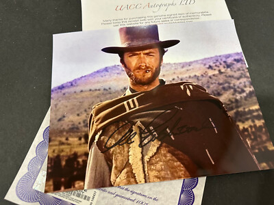 HAND SIGNED CLINT EASTWOOD GOOD BAD UGLY 10x8 GENUINE AUTOGRAPH PHOTO ...