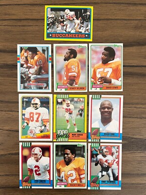 1981-1990 Topps Tampa Bay Buccaneers Team Set Lot of 10 Cards | eBay