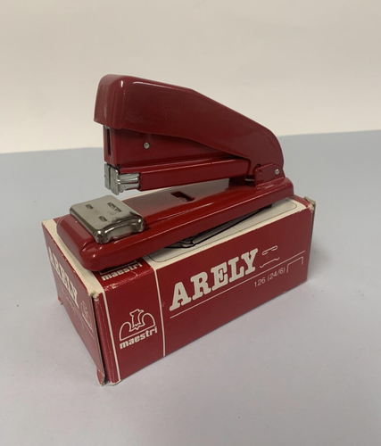 Vintage & Rare Red Arely Maestri Stapler - Made in Italy - Uses 126 (24 ...