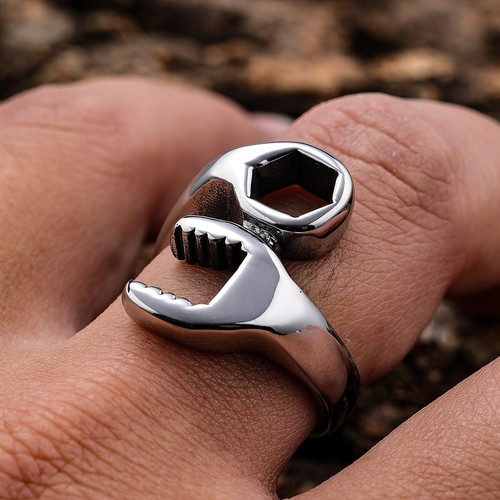 Biker Mechanic Wrench Stereoscopic Trendy Style Heavy Metals Punk Rock ...