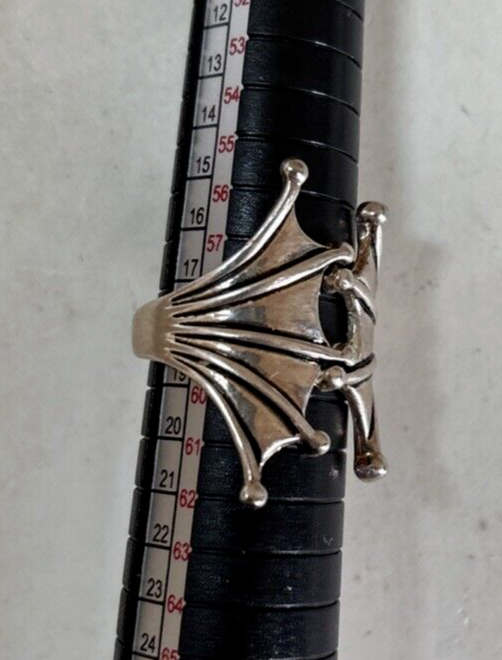 Silver Tone Darkened Gothic BAT WING Wrap Around Ring Size 8 1/2 | eBay