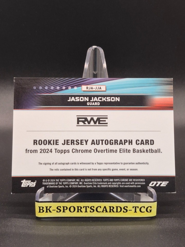 2023-24 Topps Chrome OTE JASON JACKSON /75 Patch Auto RPA Green ...