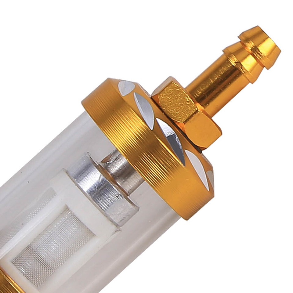4XGold Universal 8mm 5/16" Inline Reusable Motorcycle Fuel Filter Gas ...