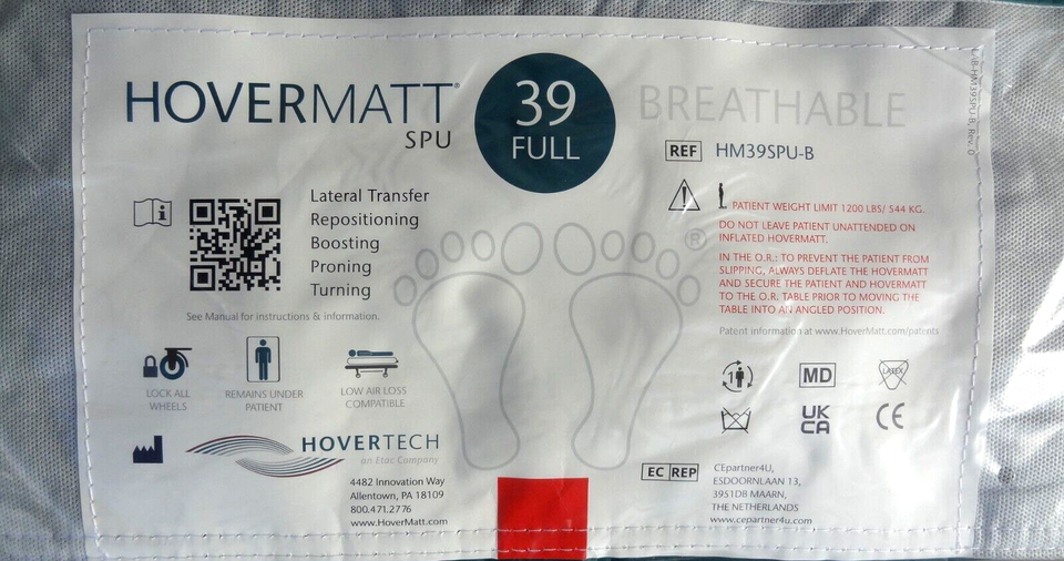 The HoverMatt 39 Full Air Transfer Mattress Breathable Weight Limit ...