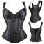 Women‘s Black Waist Training Corset Steampunk Gothic Basque Bustier ...