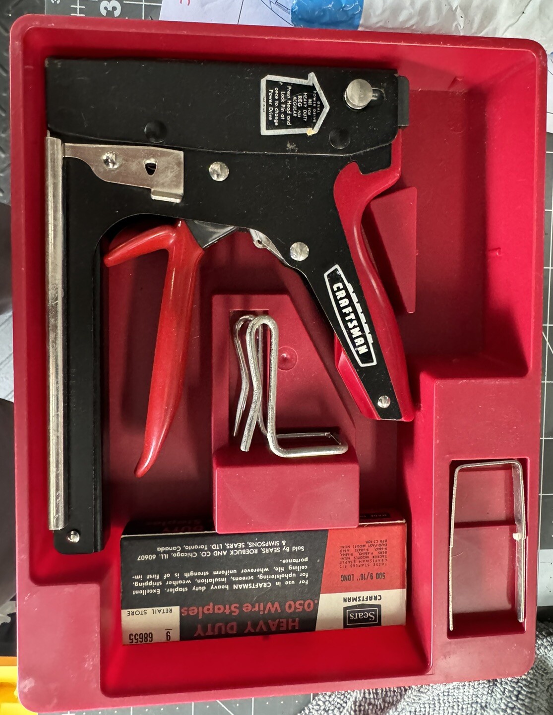 Vintage Sears Craftsman Dual Compression Staple Tacker 96847 Made USA ...