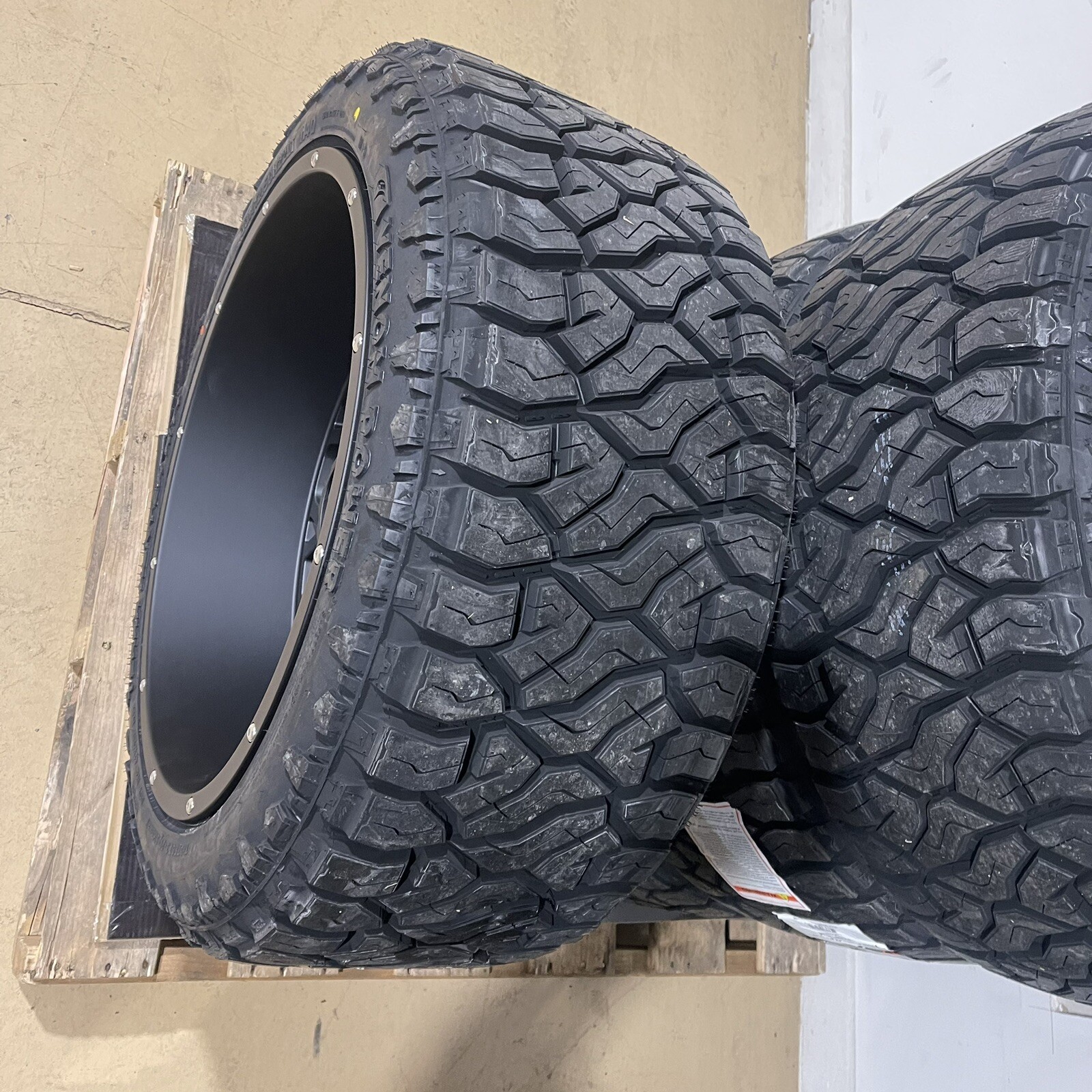 22x12 Vision Rocker Black Wheels Rims 33" AT Tires Package 8x170 Ford ...