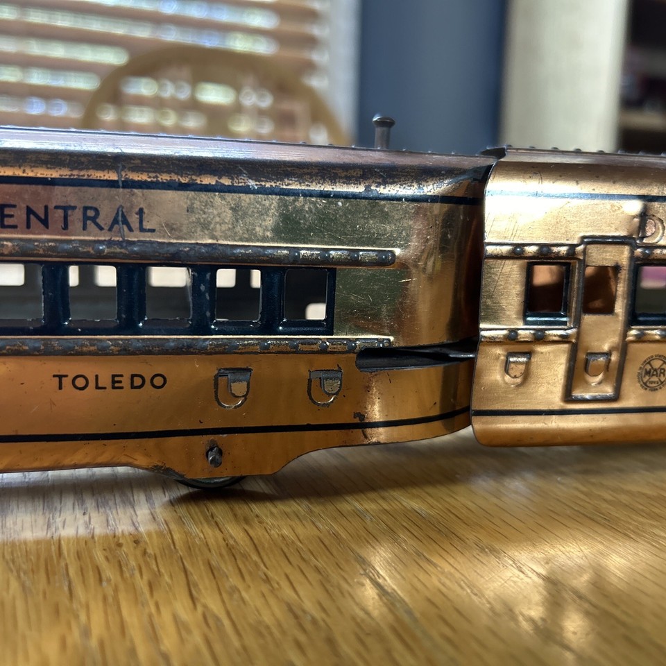 MARX Mercury Articulated Steam Engine Train Copper Cars Original Box ...
