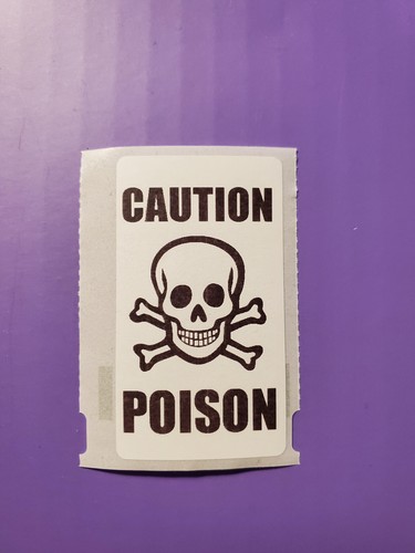 Caution Poison Warning Stickers Thermal Water Resistant Lab Chemicals ...