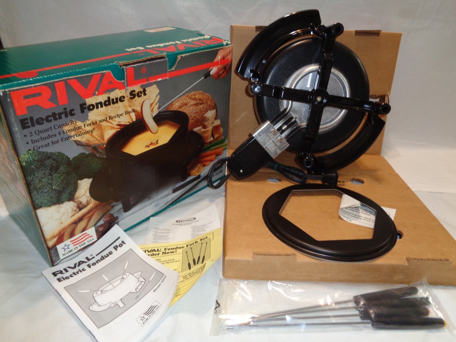 Rival Electric Fondue Set Black Model 5250 2 Quart Capacity - New In ...
