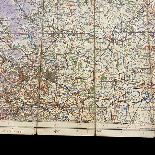 WWII 1942 R.A.F. Fighter Command British Pilot Annotated Navigational ...