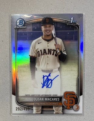 DJEAN MACARES 2025 Bowman Chrome Auto 1ST PROSPECT AUTO Refractor /499 ...