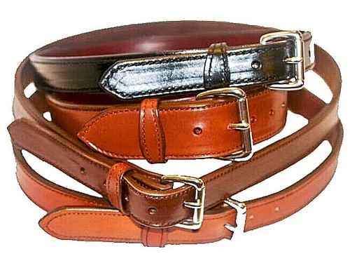 Leather Gun Belts Custom Handcrafted 1 1/4 TO 2" Doubled and stitched ...
