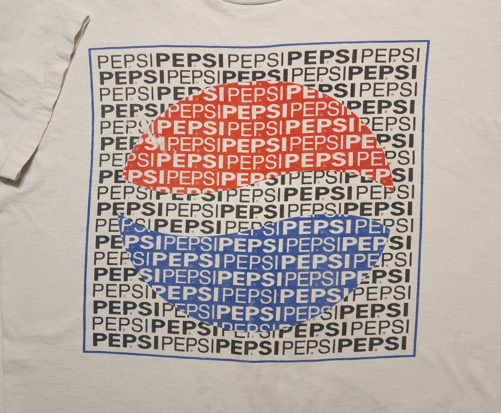 Vintage 1980-90s Pepsi Logo Art Single Stitch Stained… - Gem