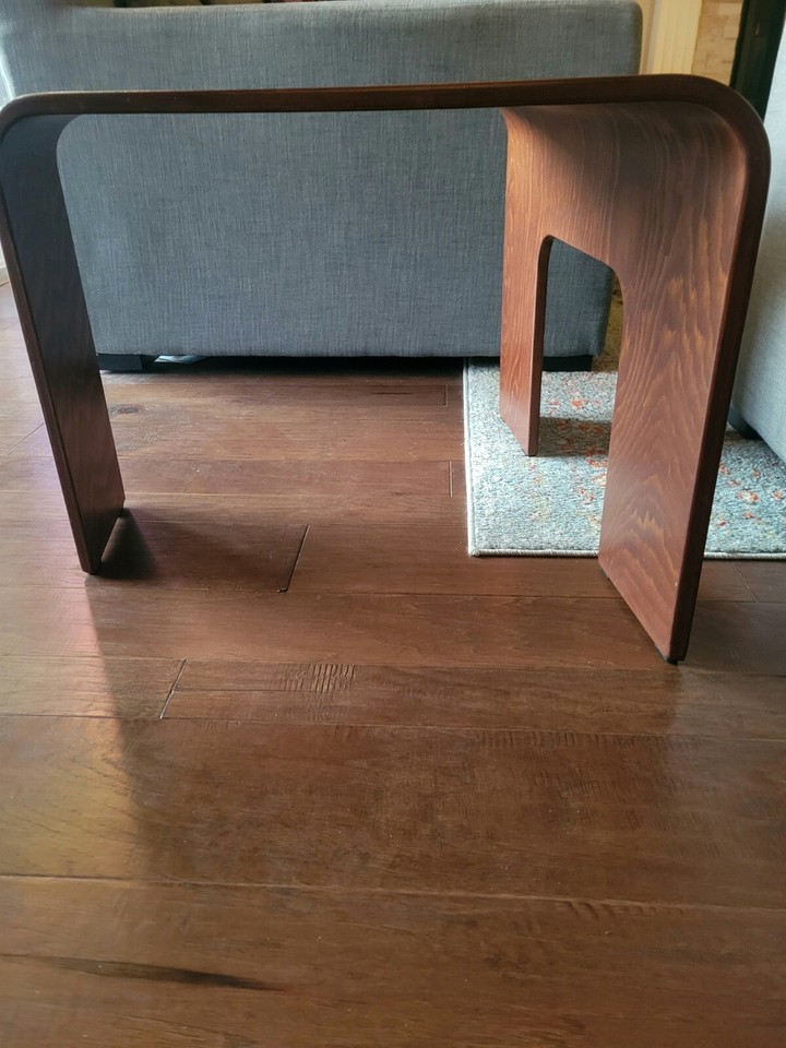 Vtg MCM Ekornes Stressless Bentwood Side End Table Rosewood Mahogany ...