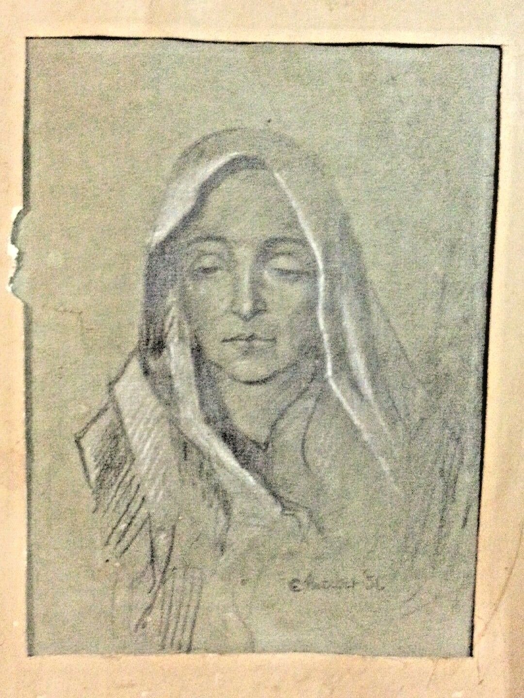 Virgin Mary Pencil Drawing