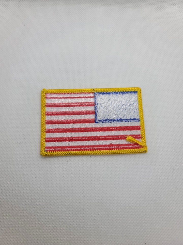 American Flag Patch USA Gold Red White Blue 3" X 2" USA Fast Ship | eBay