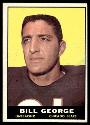 1961 Topps FOOTBALL Bill George #16 Chicago Bears HOF HIGHER GRADE NO ...