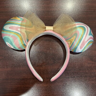 Disney Parks Minnie Mouse Swirl Multi Color 70's Disco Ears Headband ...