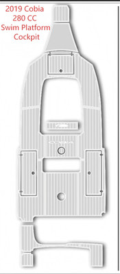 2019 Cobia 280 CC Swim Platform Cockpit Pad Boat EVA Foam Faux Teak ...