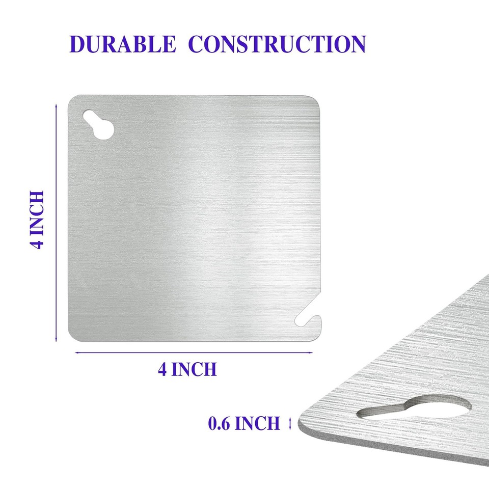 6 Pcs 4x4 Metal Electrical Box Cover Plate, Metal Junction Box Covers ...