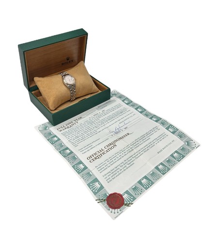 Rolex Lady Datejust Gold & Steel Pyramid Ivory Dial 26mm Automatic ...