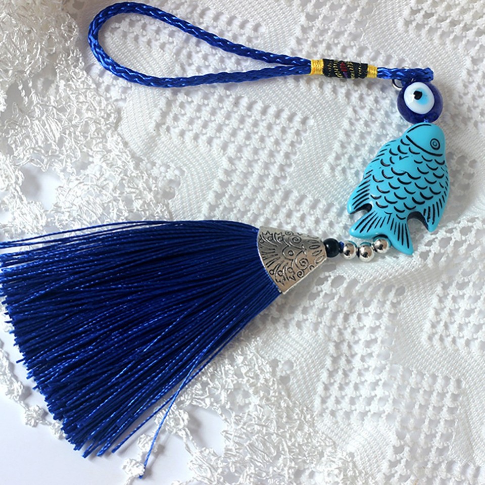 DIY Decoration Tassel Blue Eye Pendant Unique Hanging Evil Eye Tassel ...