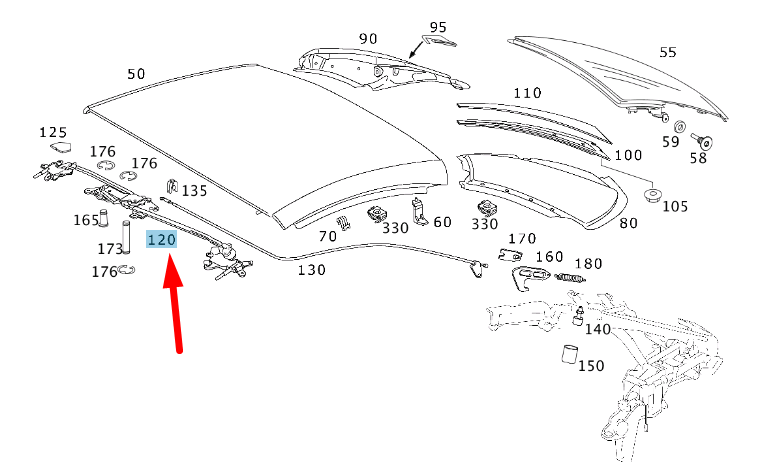Lock Roof Front MERCEDES R230 SL A2307900971 Closure Mechanism for sale ...