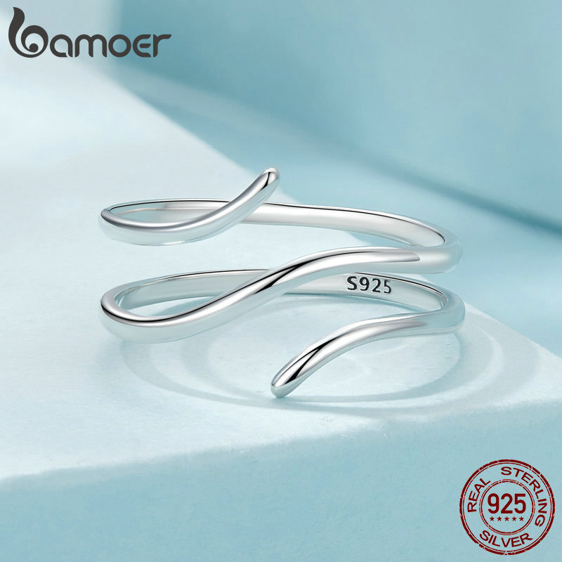 Bamoer Elegant 925 Silver Multi-layered Open Ring Fashion Women Gifts Jewelry | eBay