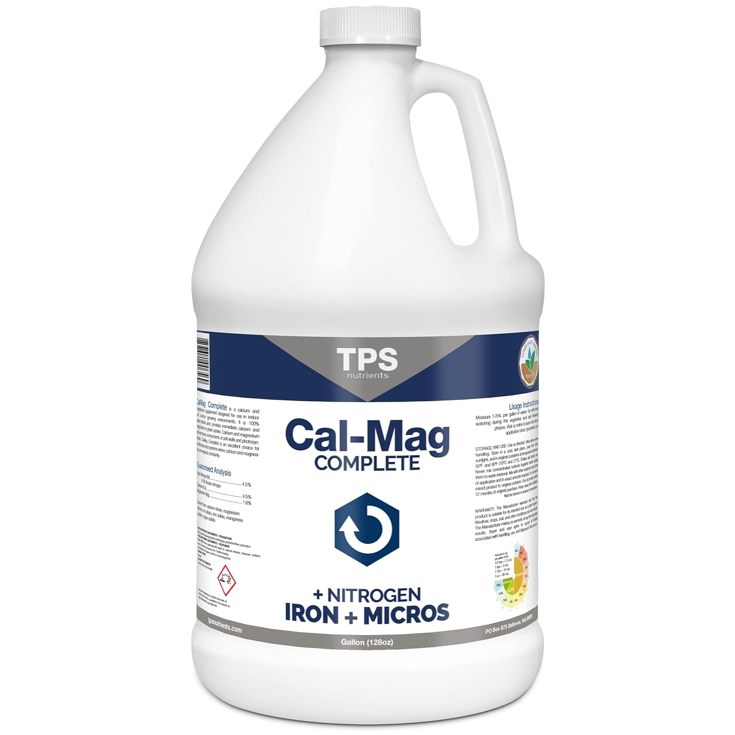 TPS Nutrients Cal-Mag Complete, Calcium Magnesium Iron Micronutrients ...