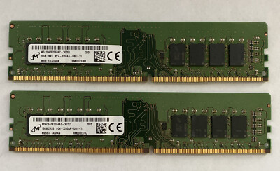 32GB Micron Desktop Memory Kit (2x16GB) MTA16ATF4G64AZ 2RX8 PC4 3200AA ...