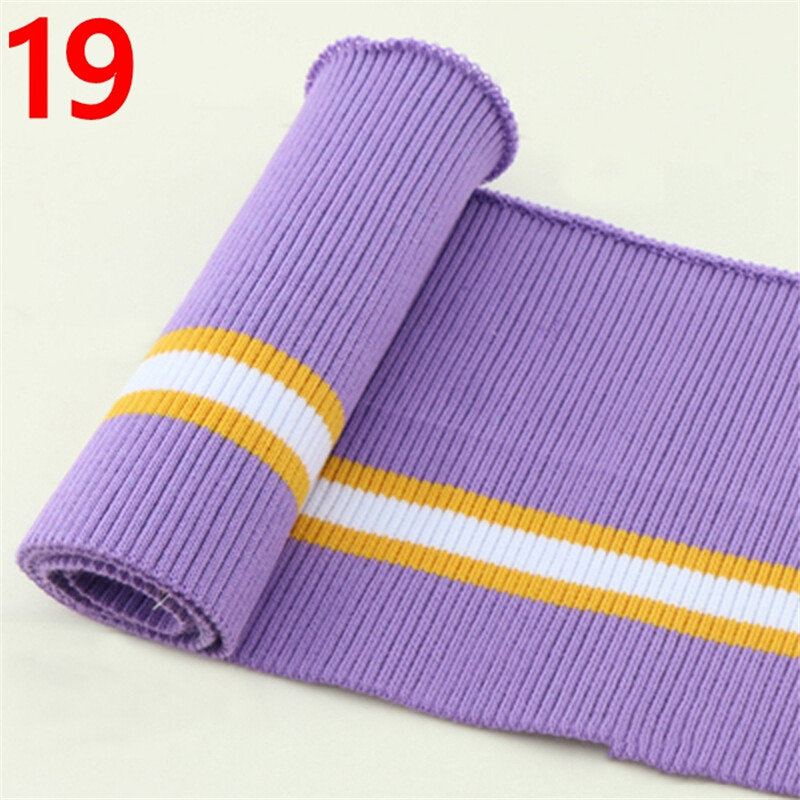 80*15cm Stretch Knit Striped Rib Fabric DIY Waistband Cuff Collar Trims ...