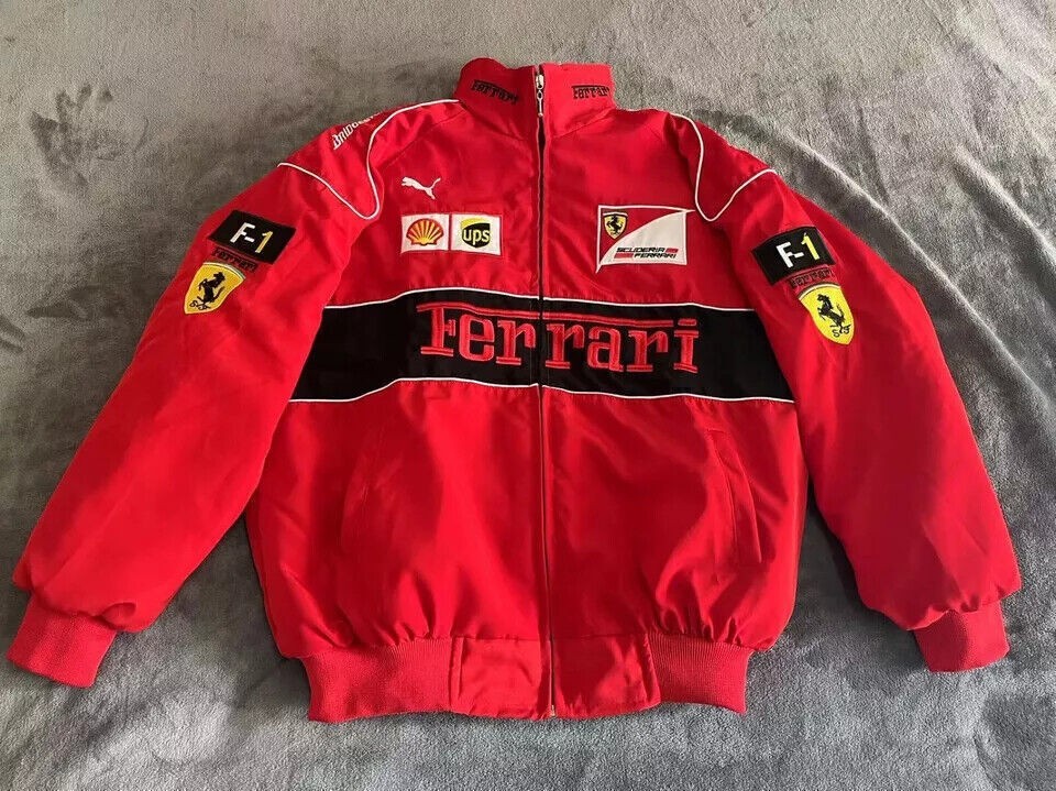 Unisex Adults Ferrari Racing Jacket Vintage Style F1 Ferrari Jacket ...