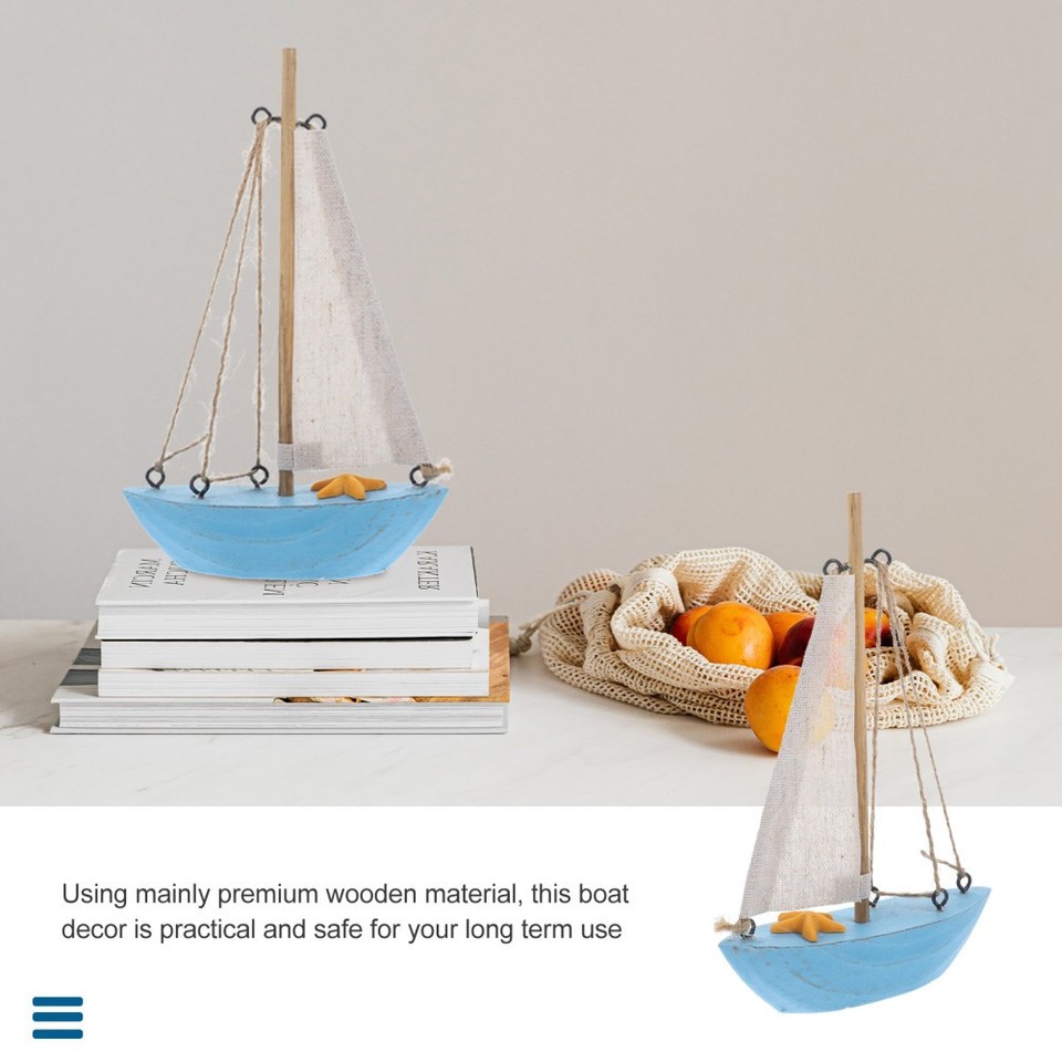 Sail Boat Toy Beach Decor for Home Sailing Model Sailboat Statue | eBay UK