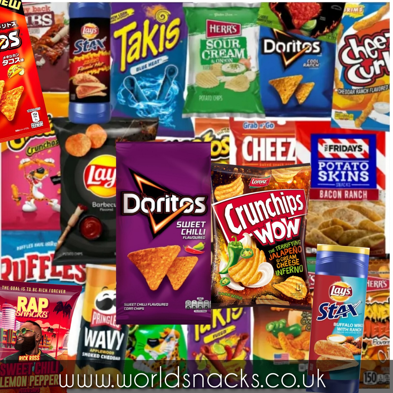American Crisps Selection Box Hamper Gift USA Takis Herr’s Cheez Lays ...