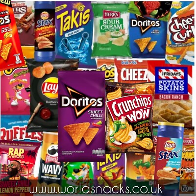 American Crisps Selection Box Hamper Gift USA Takis Herr’s Cheez Lays ...