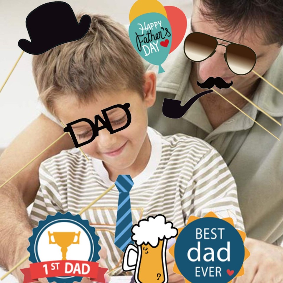 Father's Day Photo Booth Props 21 Pack Birthday Party Accessory We Love ...
