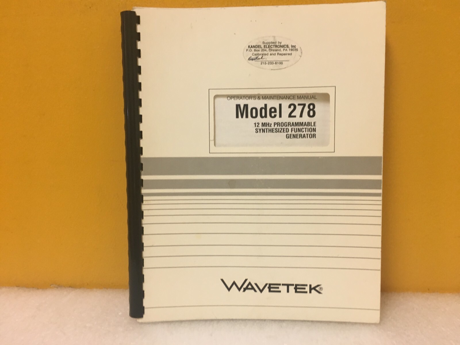 Wavetek 1300-00-0185 278 12 MHz Programmable Synthesized Generator ...