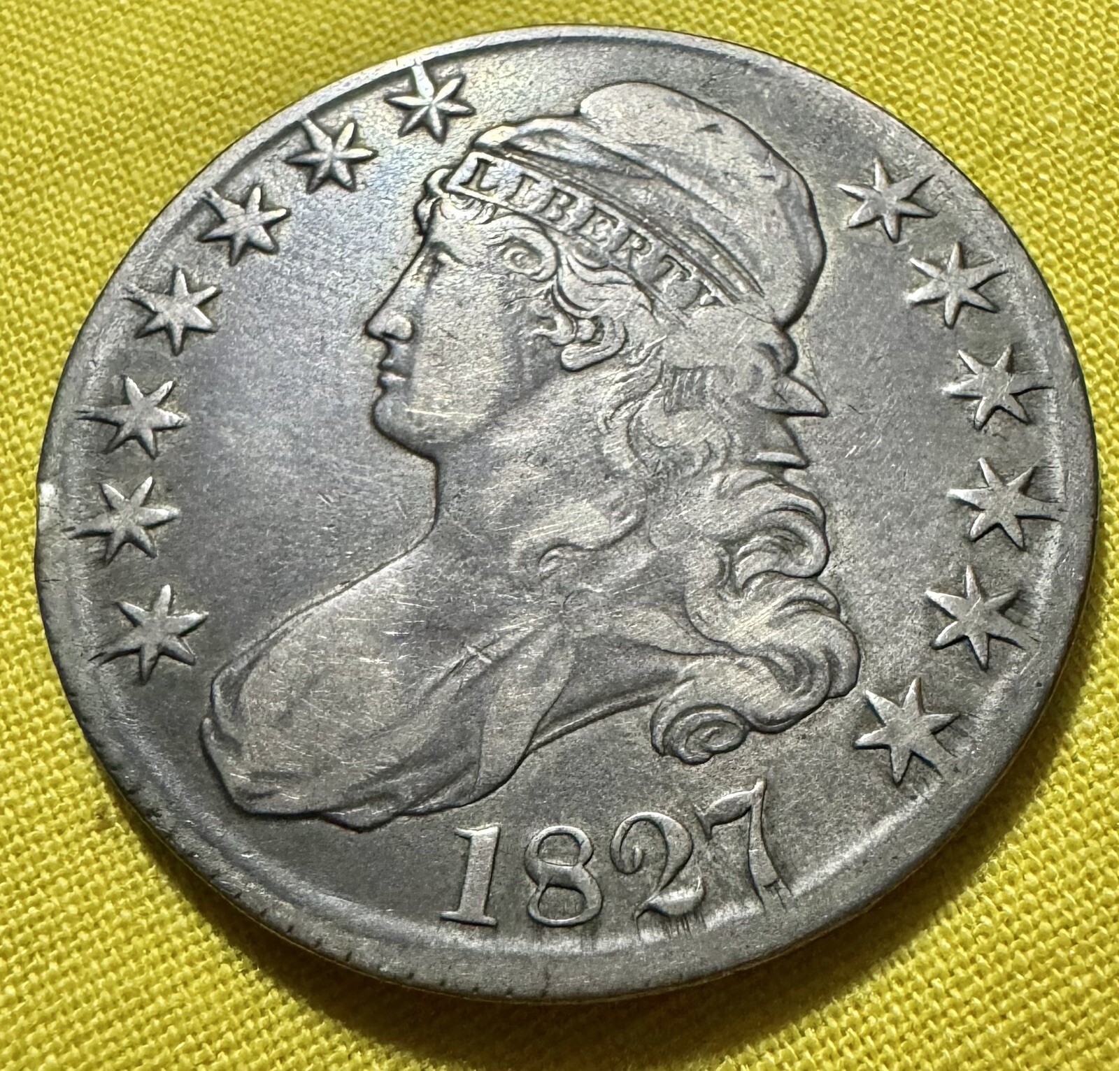 1827 O-147 R4 Curl Base 2 Capped Bust Half Dollar | eBay