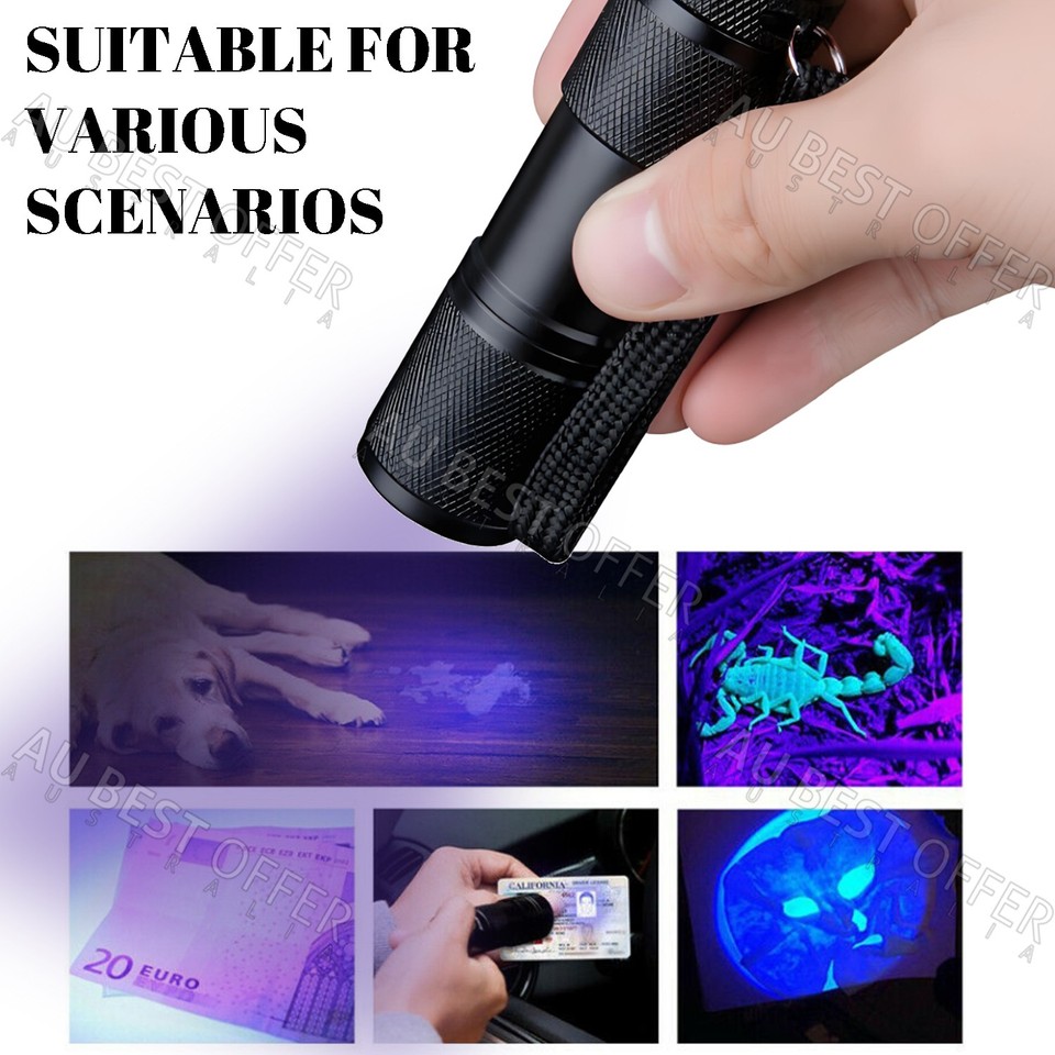 UV Light Torch UV Flashlight 9 LED 395nm Inspection Lamp Torch AAA ...