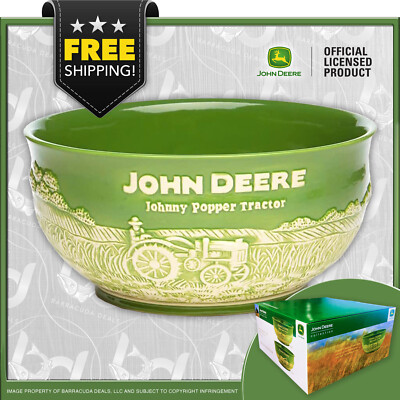 Officially Licensed John Deere Heavy Duty Large Stoneware Popcorn Bowl ...