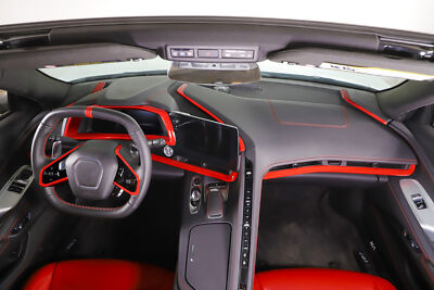 Interior Dash Stand Out Red Overlay Strip Set Fit For Corvette C8 2020 ...