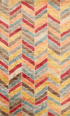 Luxury Hand-Knotted Chevron Modern Accent Rugs 5x8 ft | eBay