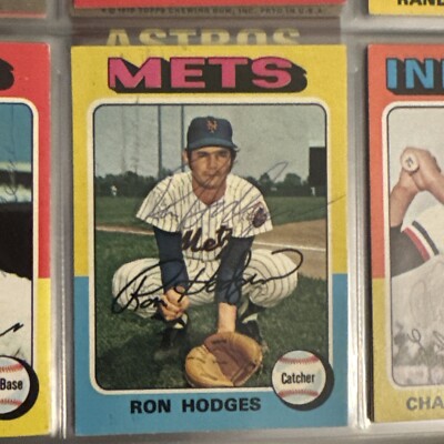 RON HODGES Hand Signed 1975 Topps #134 New York Mets Autograph Auto ...