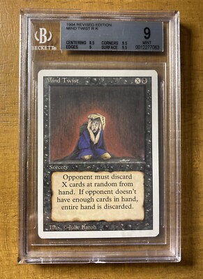 MTG MIND TWIST Revised Edition BGS 9 MINT RARE Sorcery 1994 Julie Baroh ...