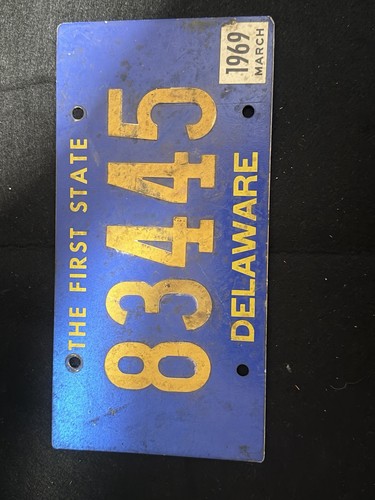 1969 Delaware Vintage License Plate Riveted Tag Rivets | eBay