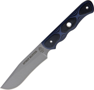 TOPS Spirit Hunter Fixed Stainless Blade Black & Blue G10 Handle Knife ...